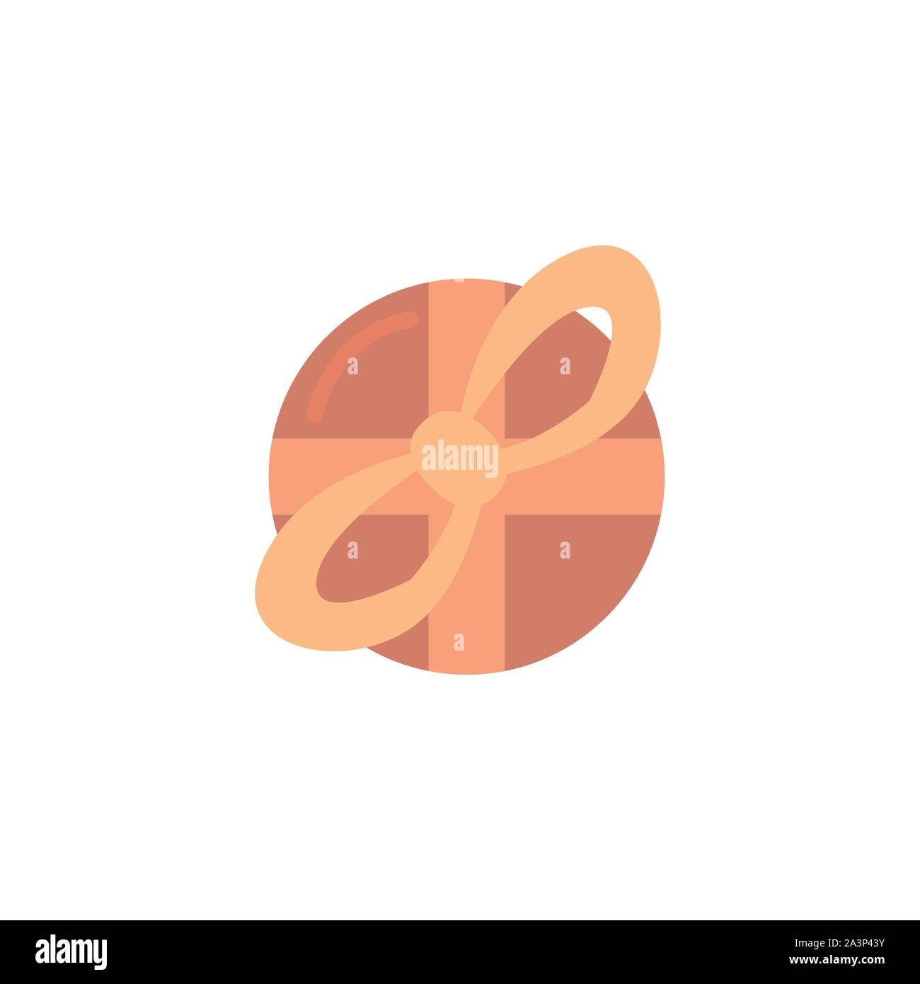 aerial view of gift box with ribbon on white background vector ...