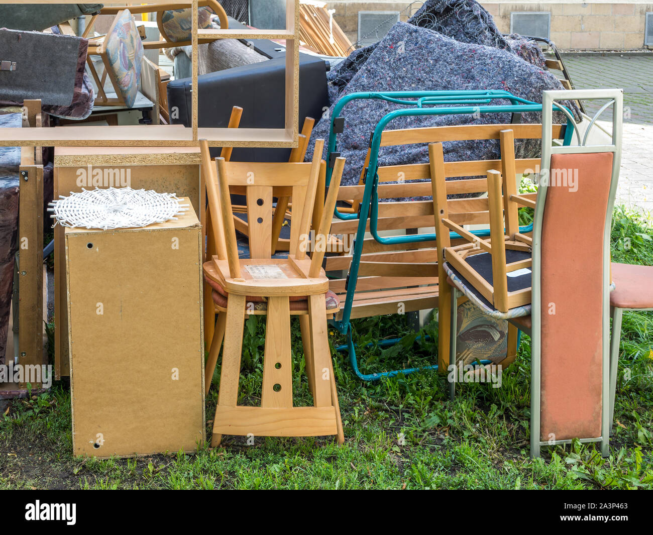 Bulky waste in front of the house Stock Photo - Alamy