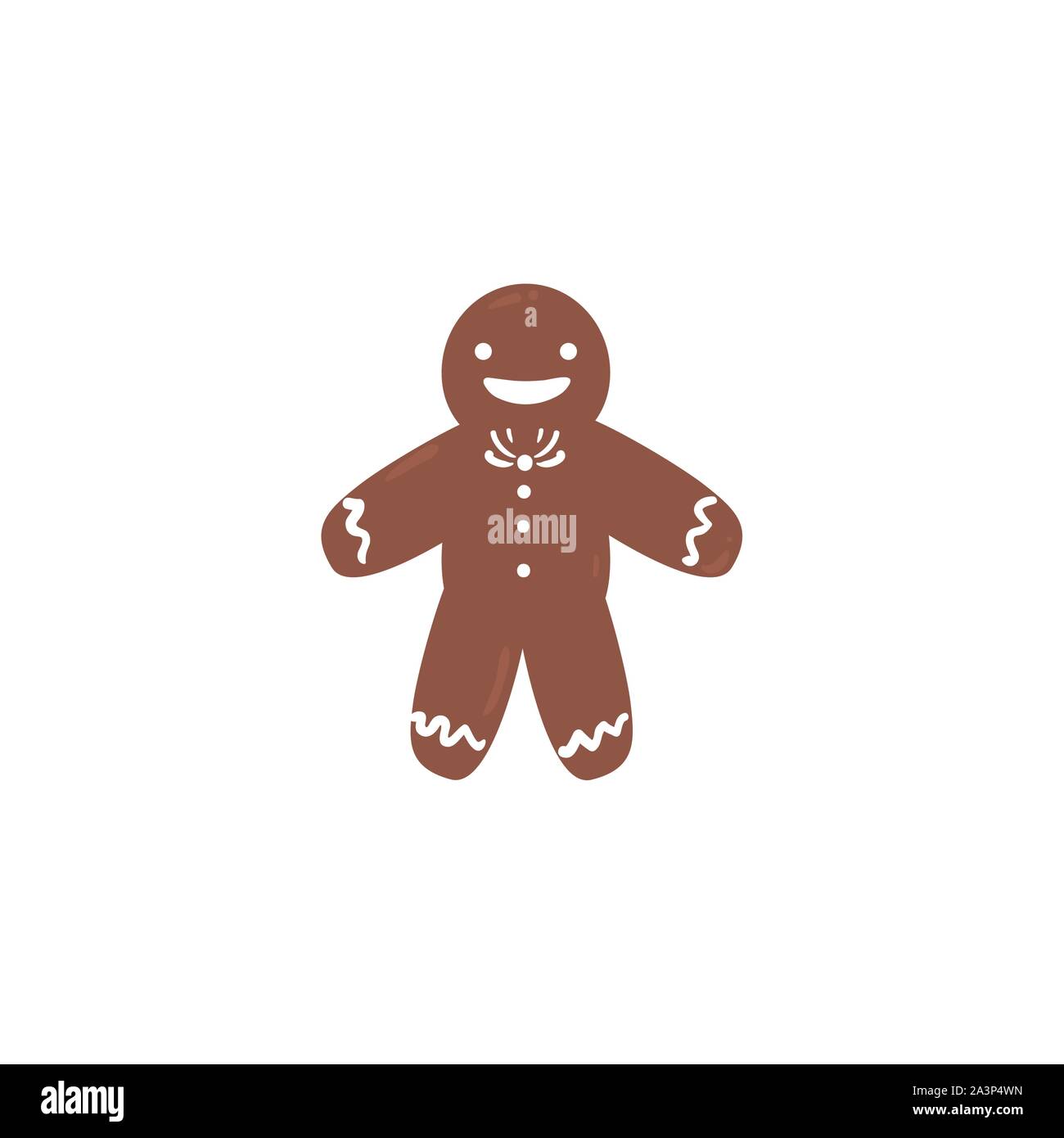 gingerbread man in white background vector illustration design Stock ...
