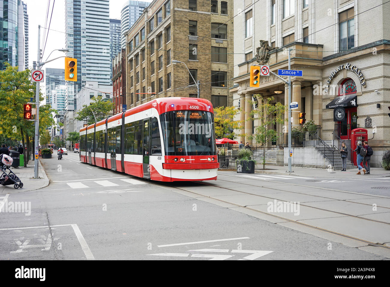 Red Rocket, Toronto's new street cars in Toronto City, Downtown in ...