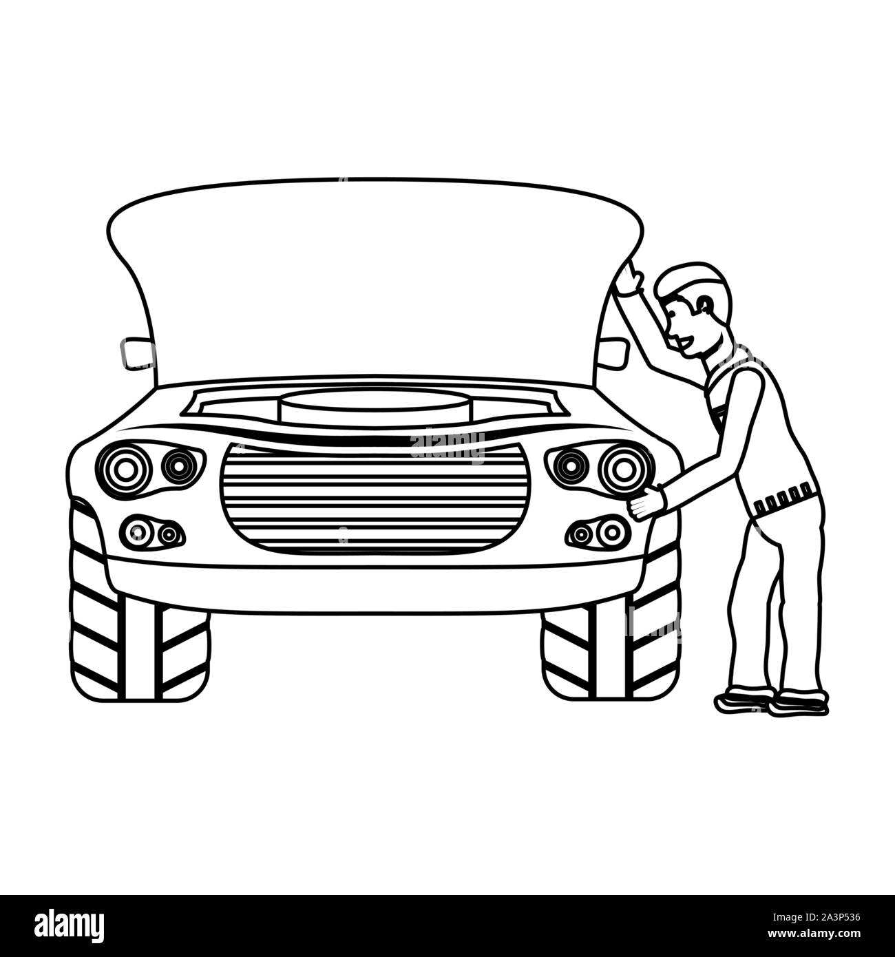 Repairman in uniform working Black and White Stock Photos & Images - Alamy