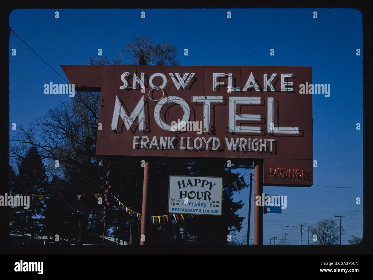 Snow Flake Motel sign, Lincoln Township, Michigan Stock Photo - Alamy