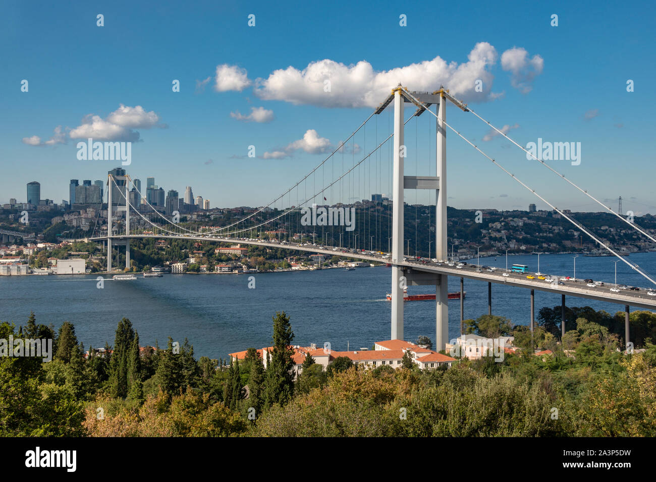 The July 15 Martyr's Bridge (Bosphorus Bridge) in Istanbul, Turkey ...