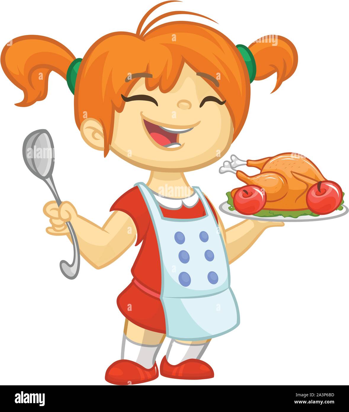 Woman serving thanksgiving turkey Stock Vector Images - Alamy