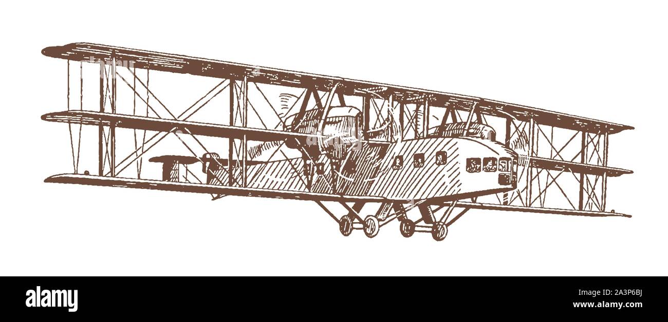 Flying historical propeller-driven triplane airliner transporting ...