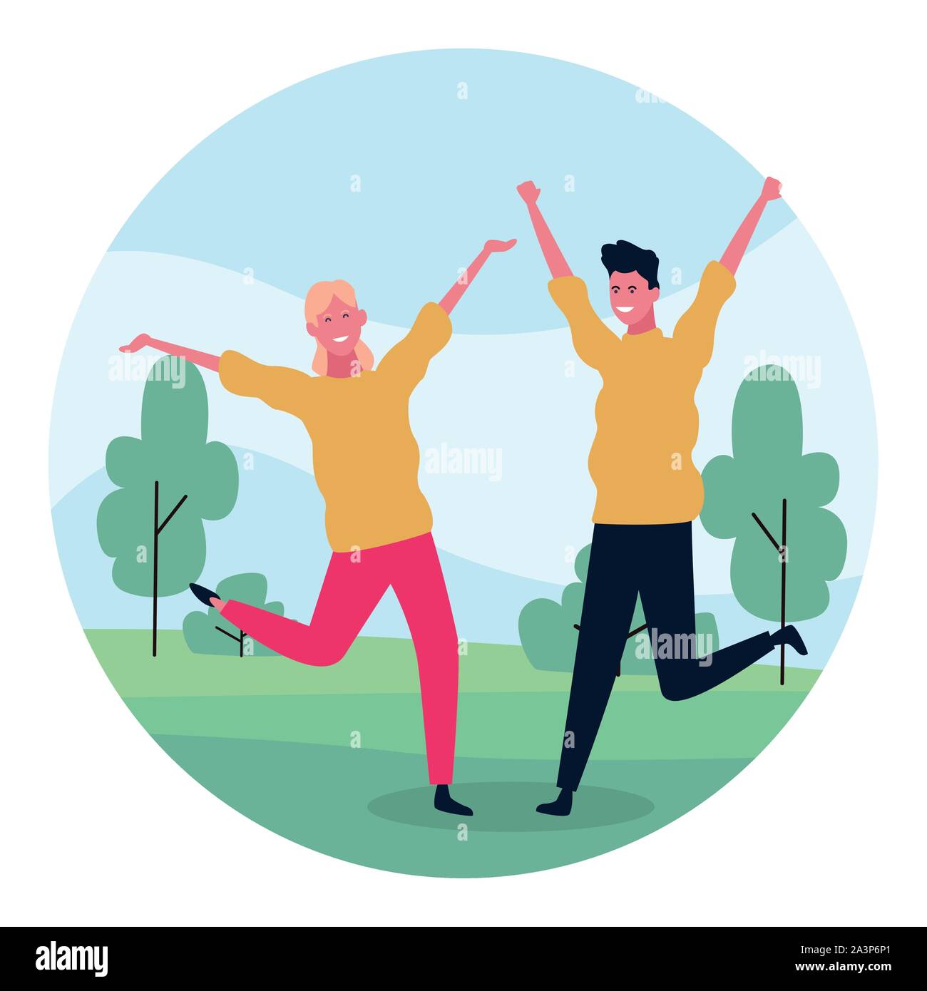 Cartoon Happy couple, colorful flat design Stock Vector Image & Art - Alamy