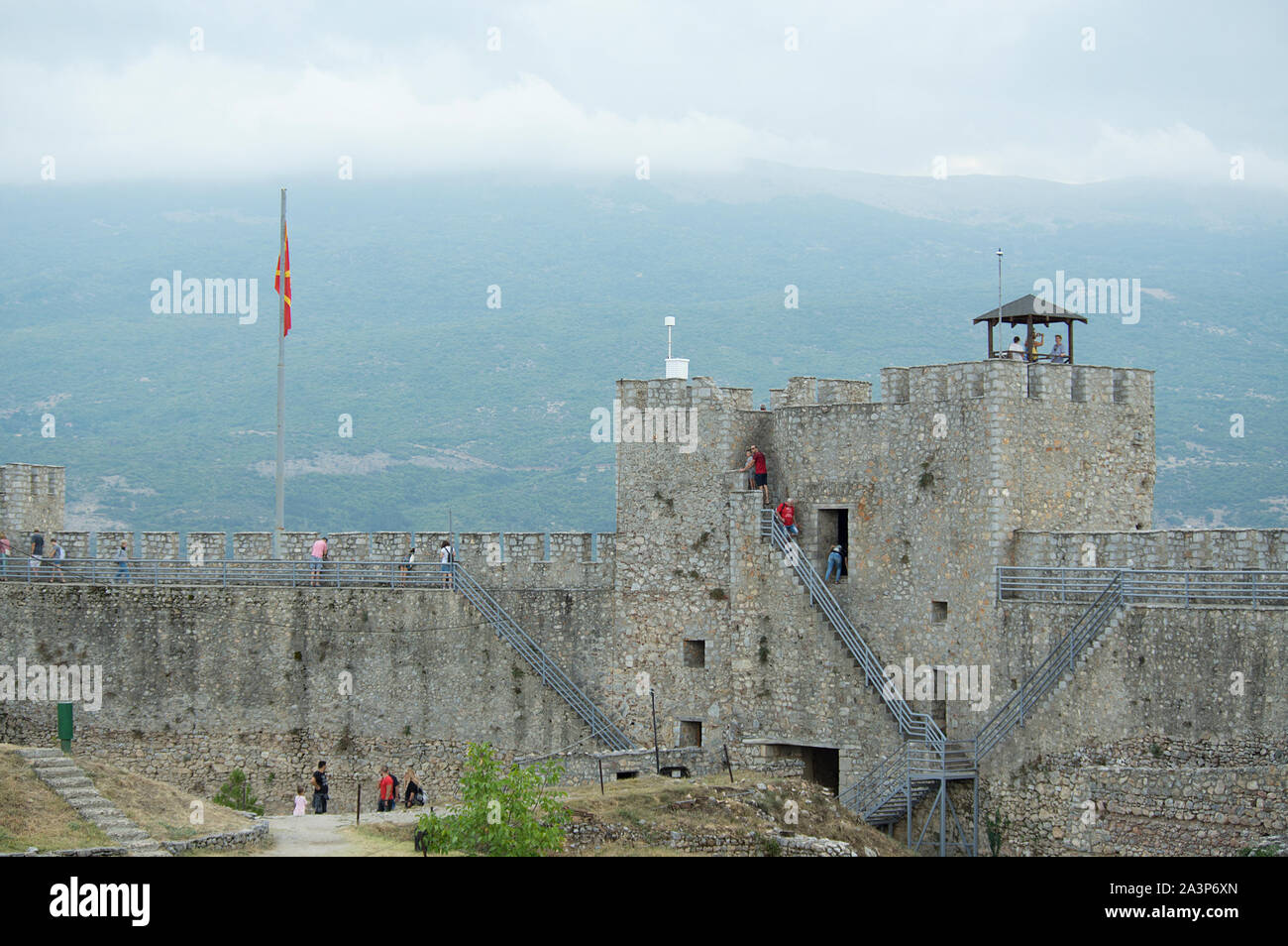 OHRID, NORTH MACEDONIA - SEPTEMBER 7, 2019: The fortress of Tsar Samuel ...