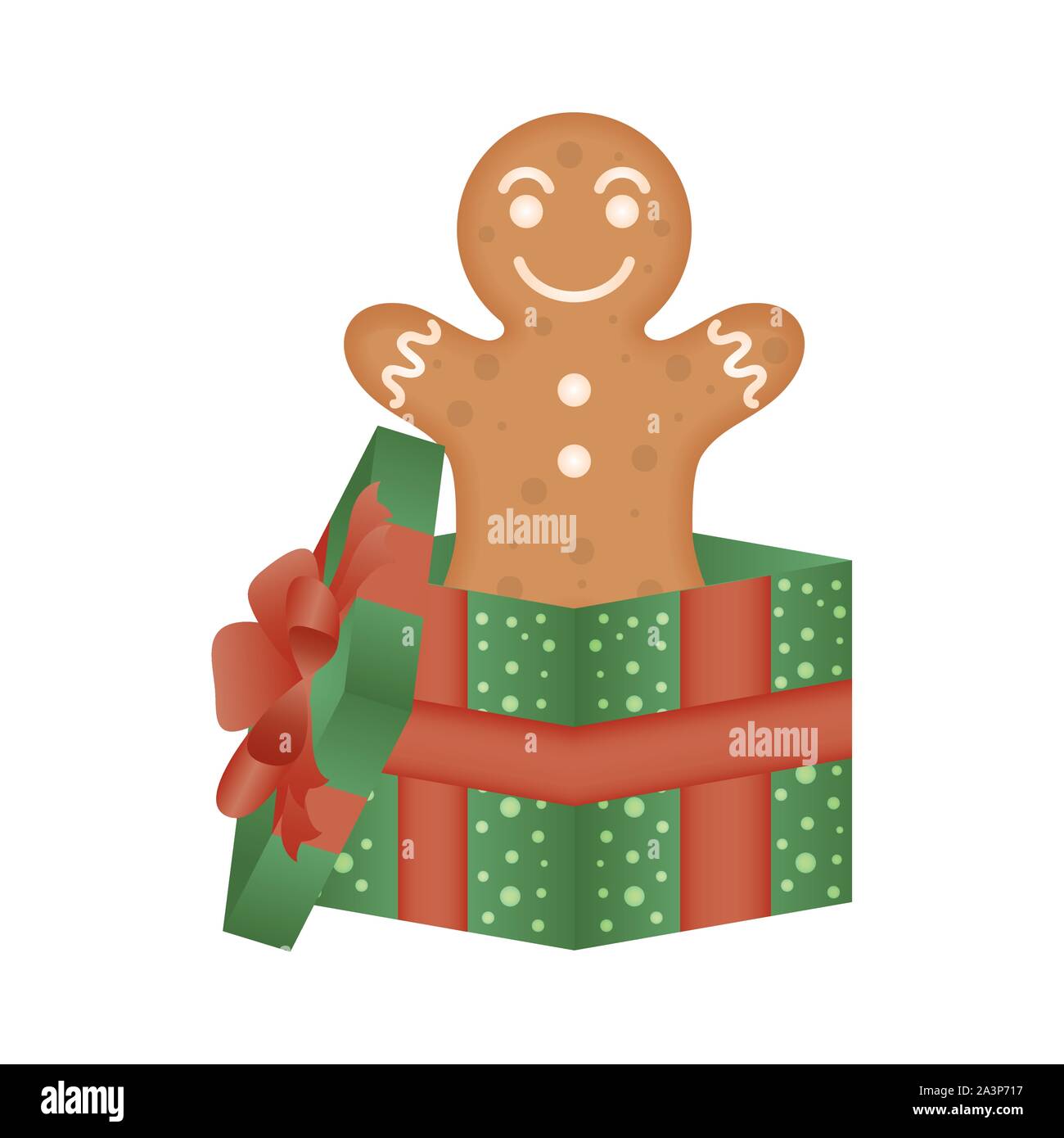 christmas gift box present with ginger cookie Stock Vector Image & Art ...