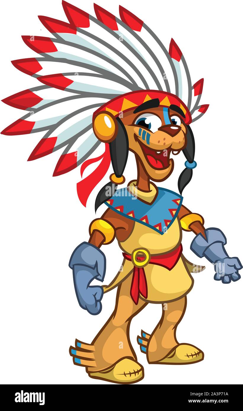 Native American Character cartoon. Vector illustration. Thanksgiving ...