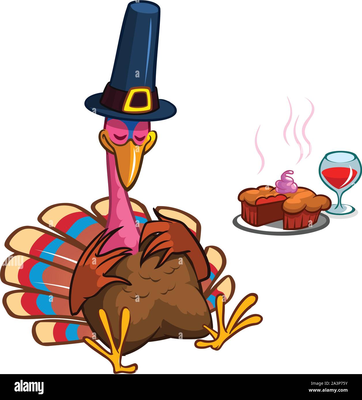 Outline thanksgiving party dinner Cut Out Stock Images & Pictures - Alamy