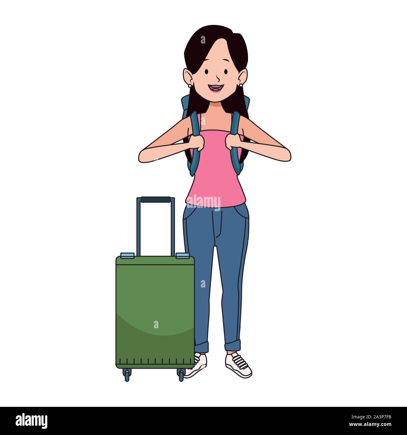 Standing suitcases Stock Vector Images - Alamy