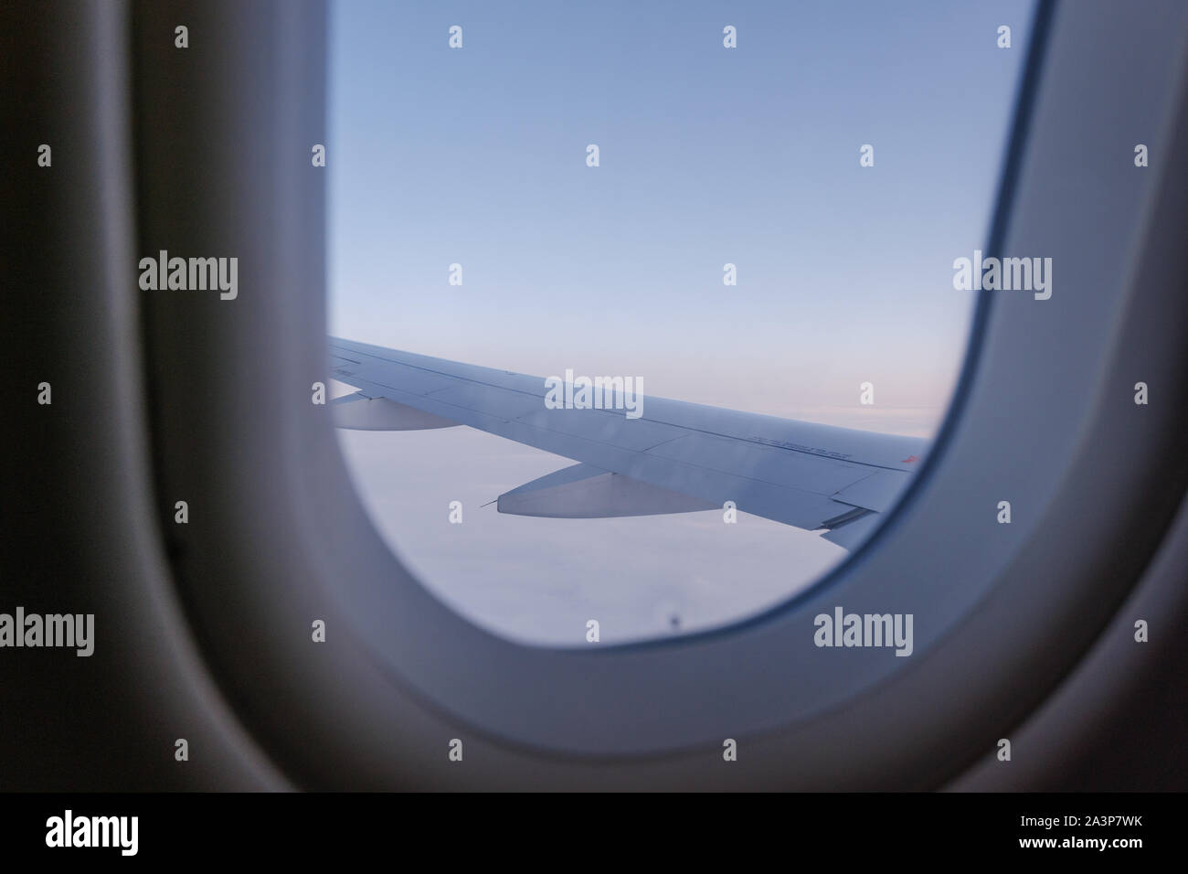 Close up interior view windows inside airplane cabin and background of ...