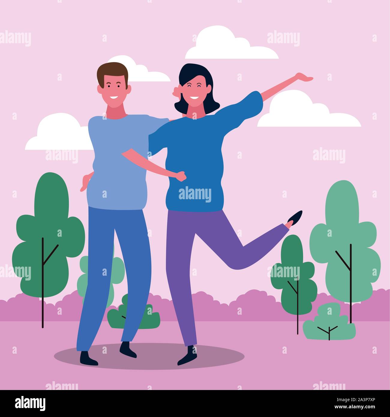 Cartoon adult couple, colorful design Stock Vector Image & Art - Alamy
