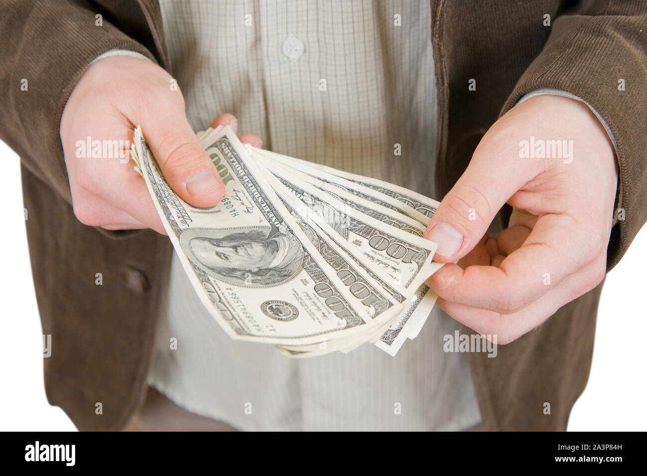 The man count he's first salary Stock Photo - Alamy