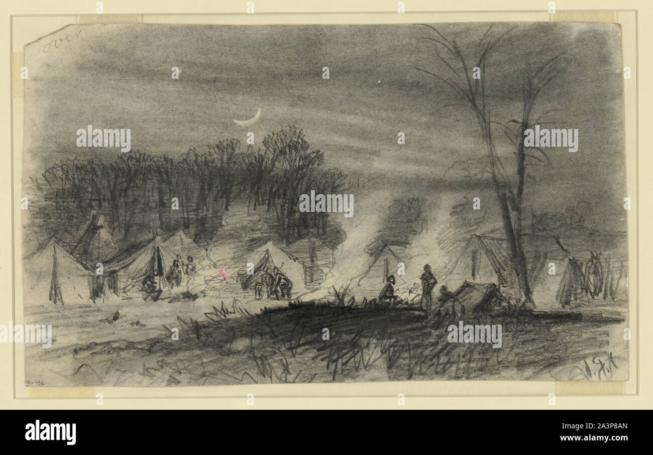 Soldiers in camp at night Stock Photo - Alamy
