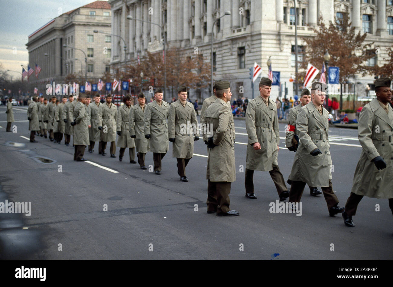 Soldiers march in the parade that followed the inauguration of ...