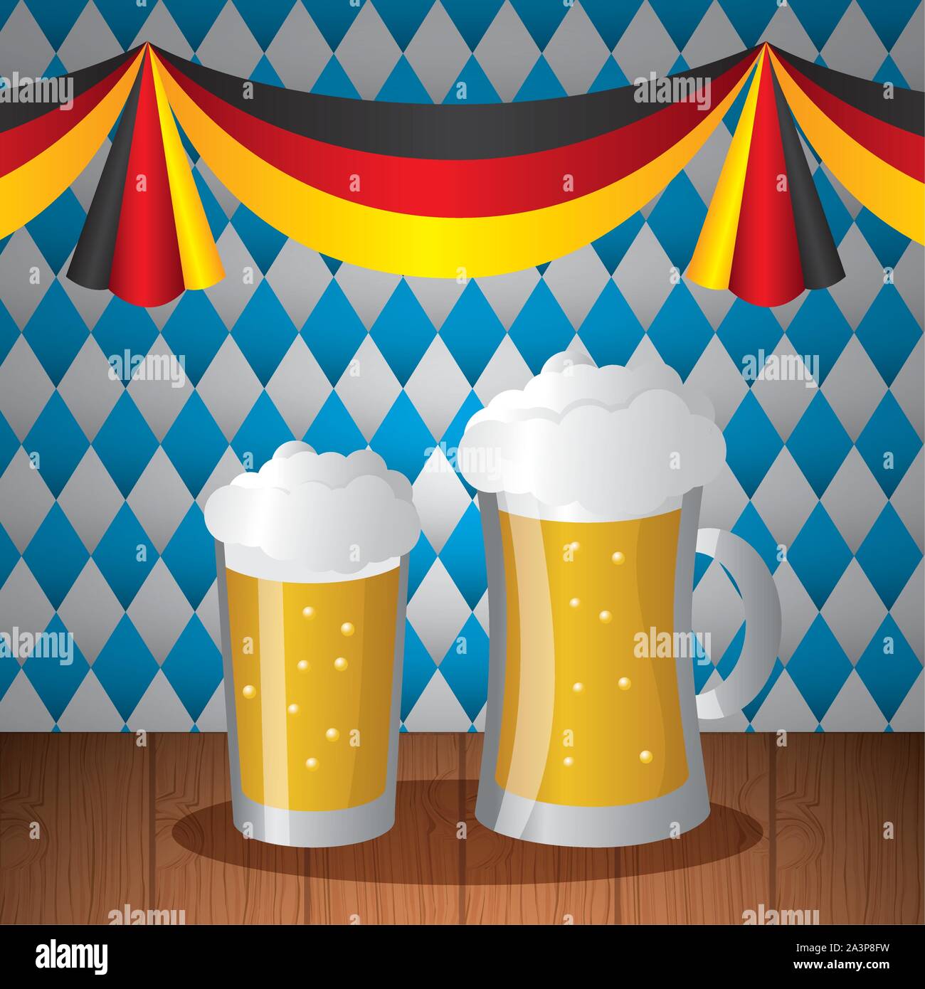Oktoberfest celebration illustration, beer festival design Stock Vector ...