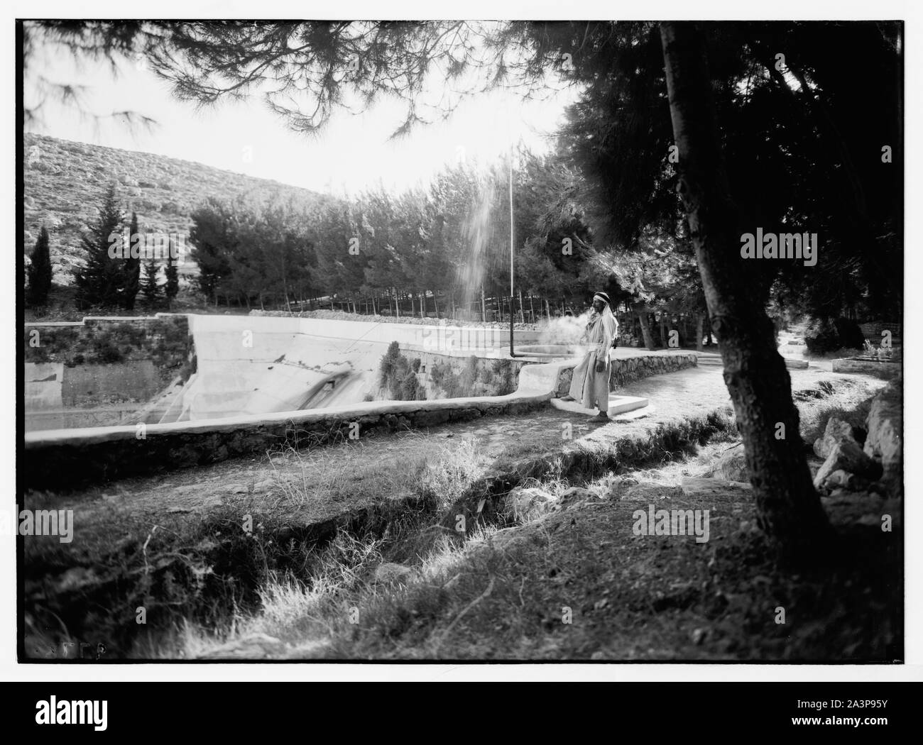 Solomon's Pools & ancient aqueducts. In the pine grove at upper end of ...