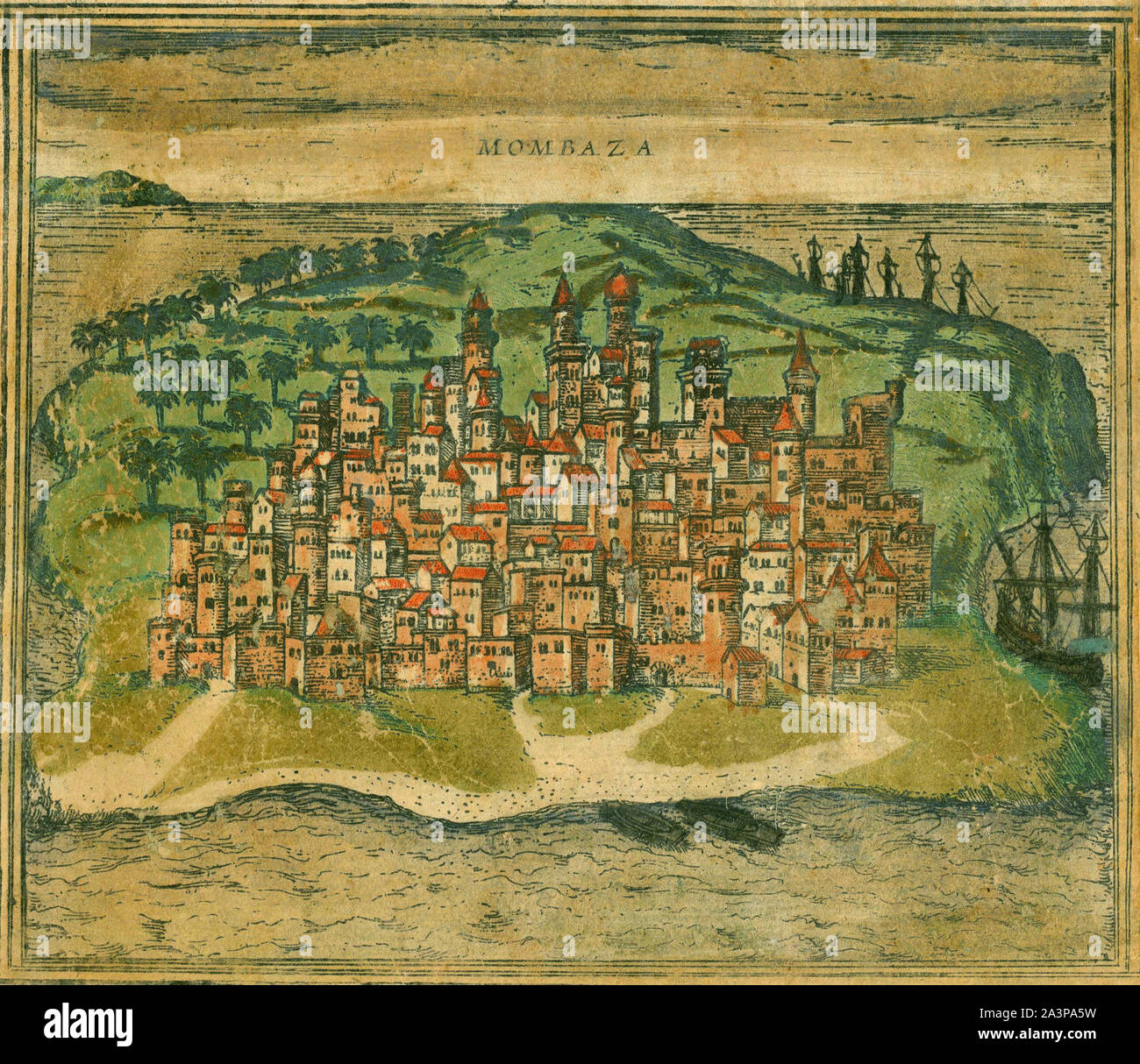 Map Of Mombasa 1572 Stock Photo - Alamy