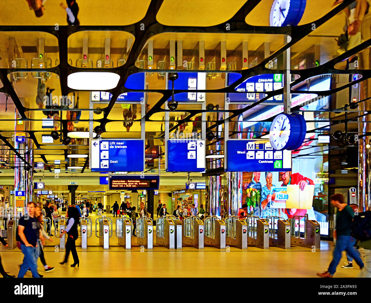 Amsterdam Netherlands Amsterdam Centraal railway station ticket gates ...