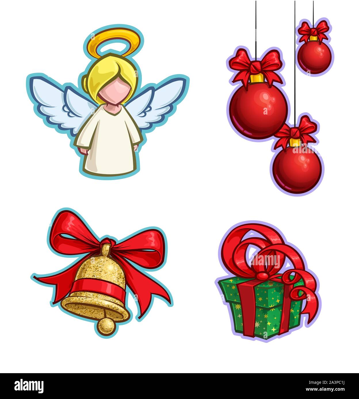 Angels And Bells Vector Graphics Set Theme Religion Angel Bell Church