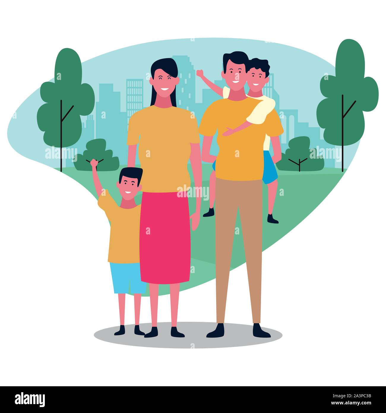 cartoon happy family, colorful design Stock Vector Image & Art - Alamy