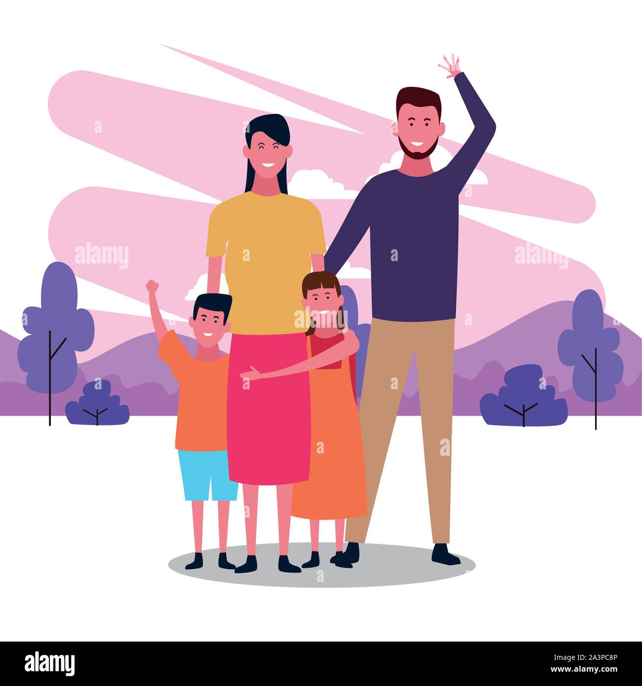 cartoon happy family, colorful design Stock Vector Image & Art - Alamy