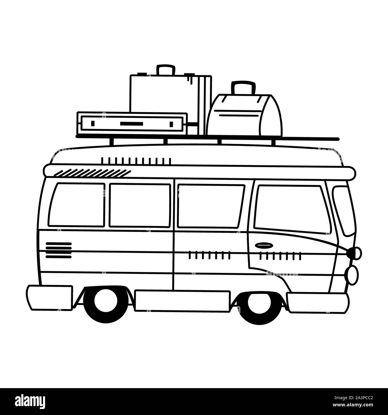 travel van with luggage icon Stock Vector Image & Art - Alamy