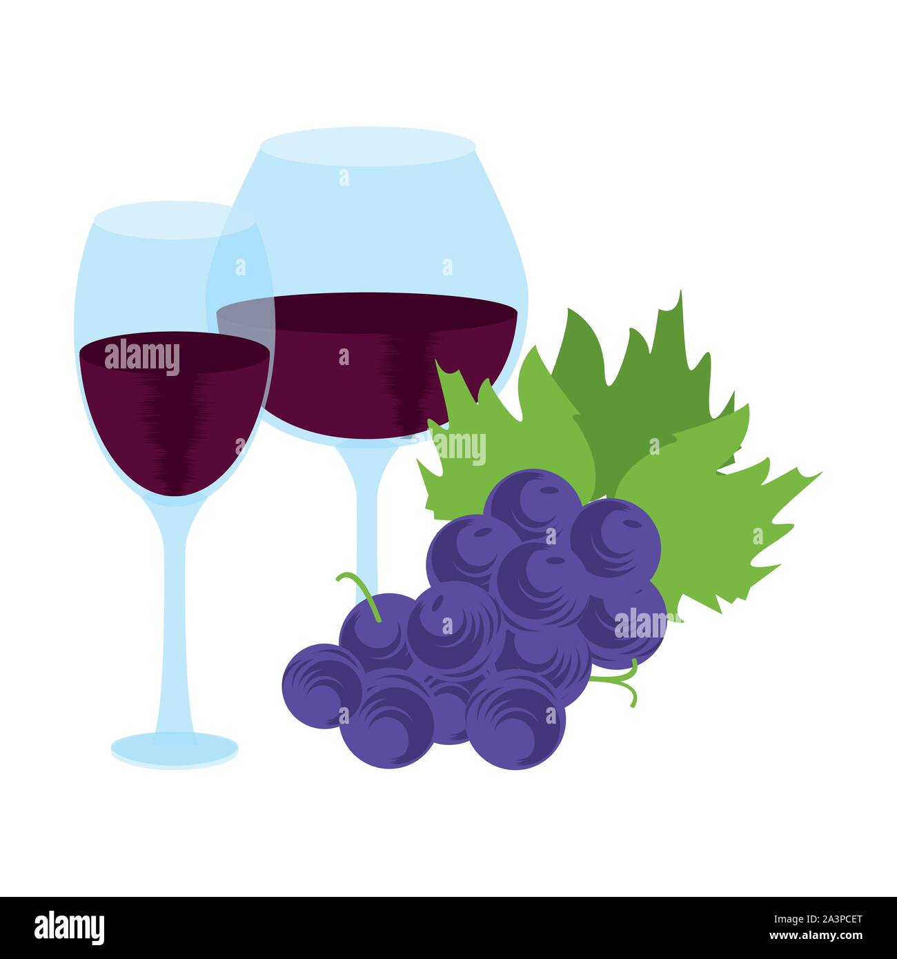 wine glasses and bunch of grapes design Stock Vector Image & Art - Alamy
