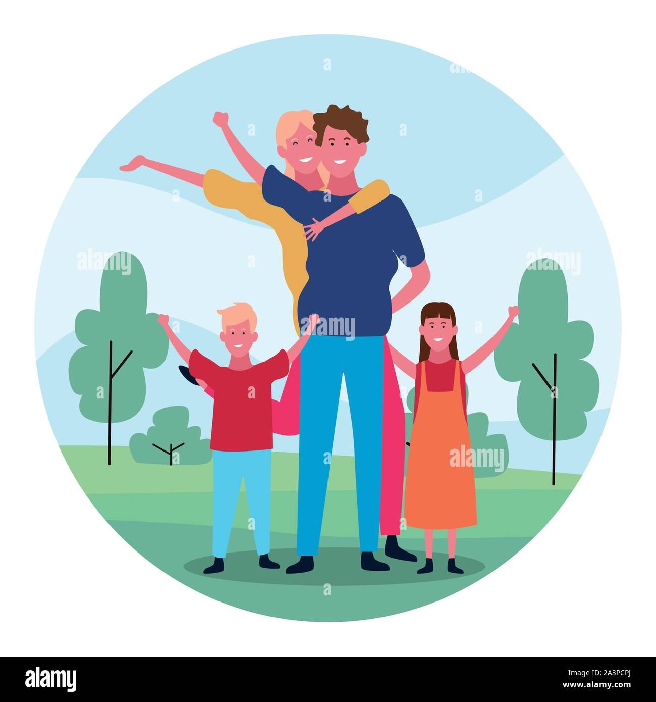 cartoon happy family, colorful design Stock Vector Image & Art - Alamy