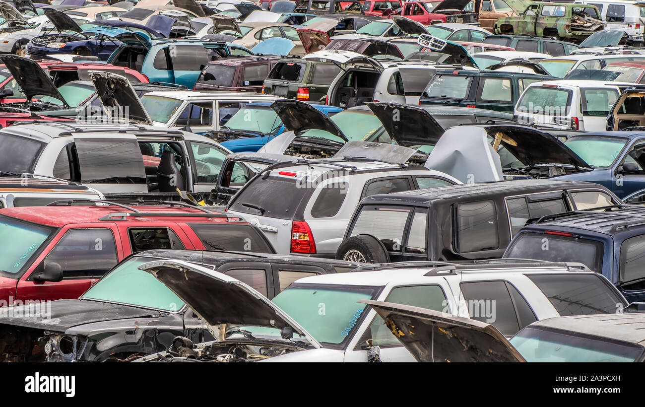 Destroyed wrecked wreck crash crashed hi-res stock photography and ...