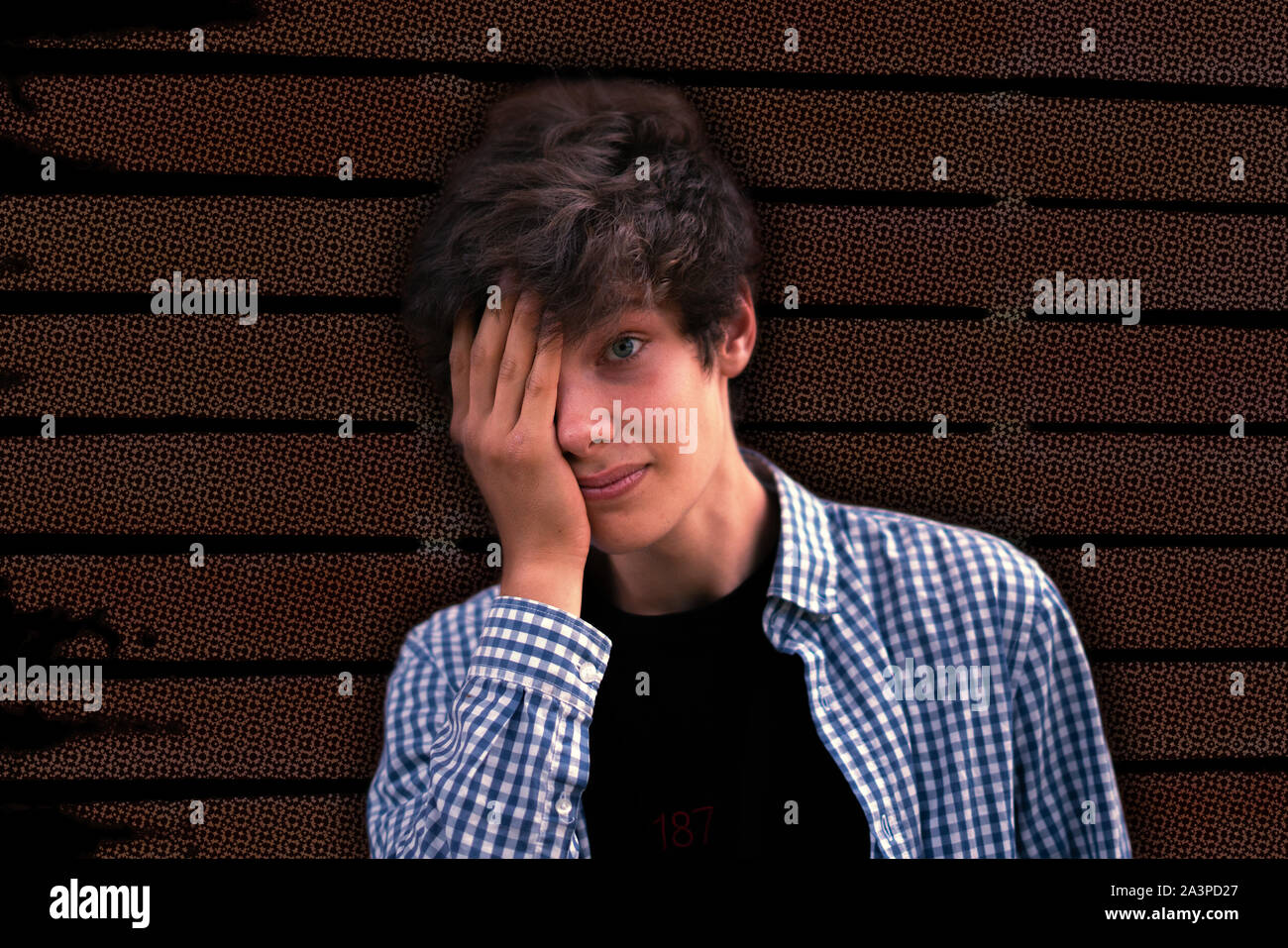 comics style of young smiling happy cut out man portrait, creative idea ...