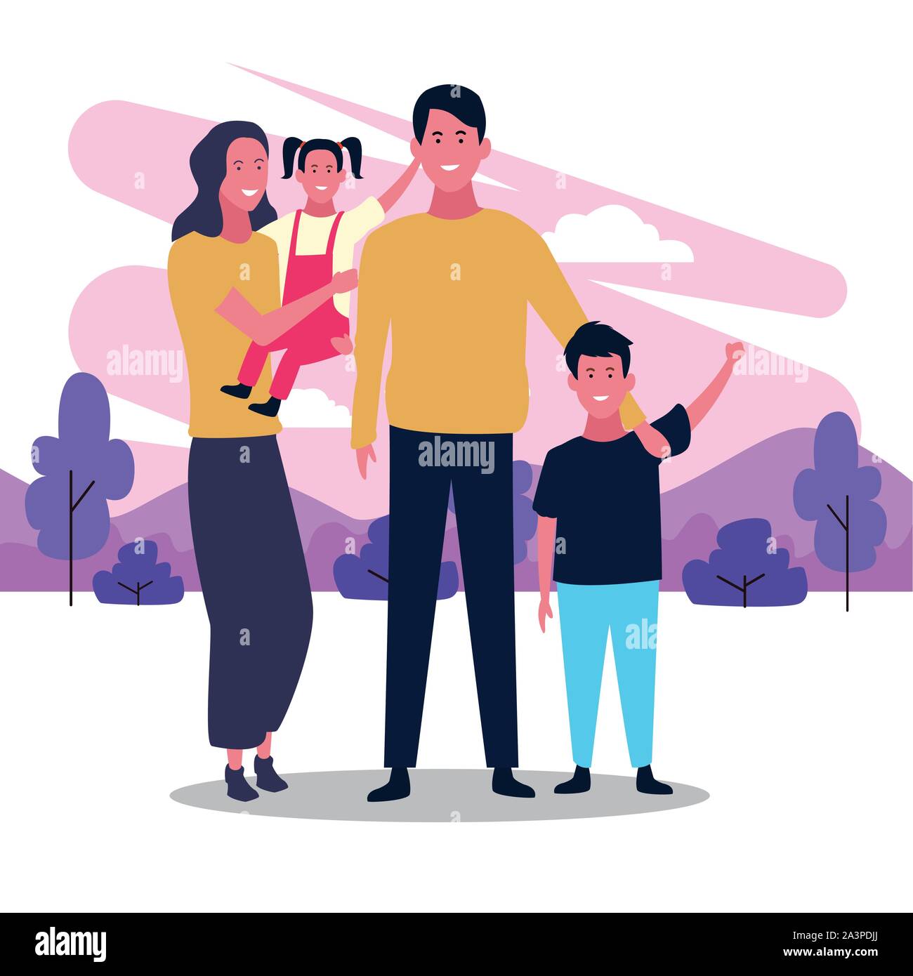 cartoon happy family, colorful design Stock Vector Image & Art - Alamy