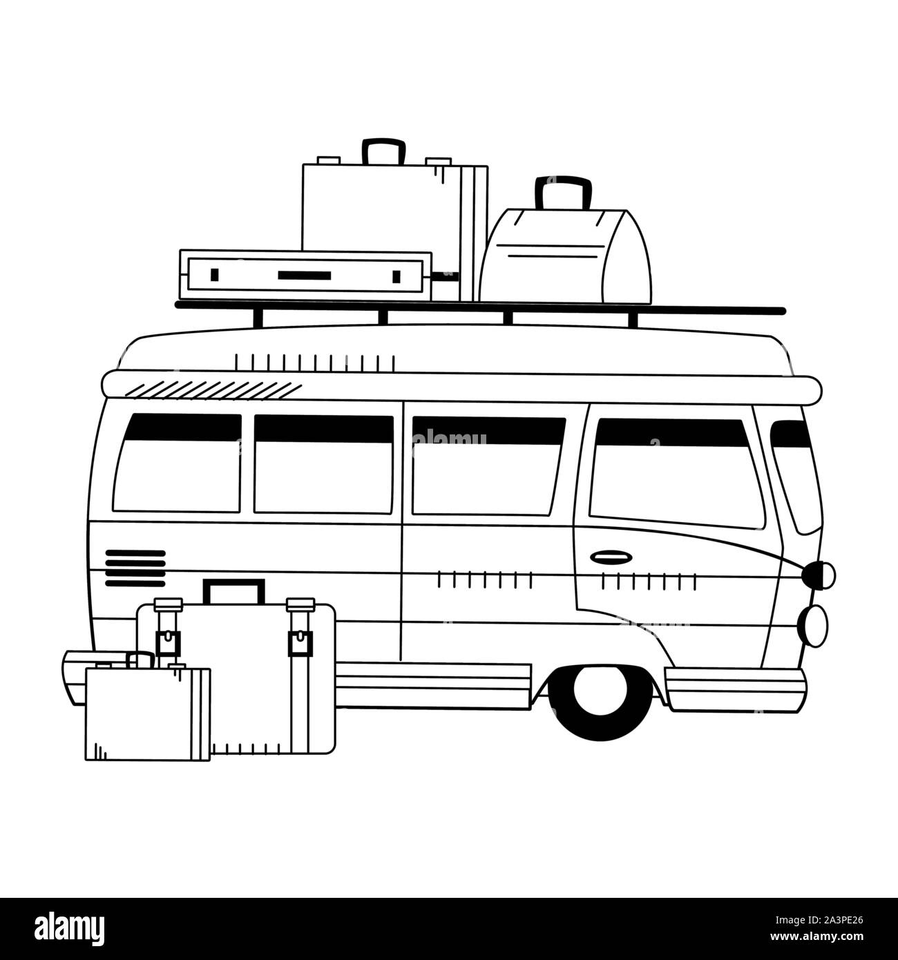 travel van with luggage icon Stock Vector Image & Art - Alamy