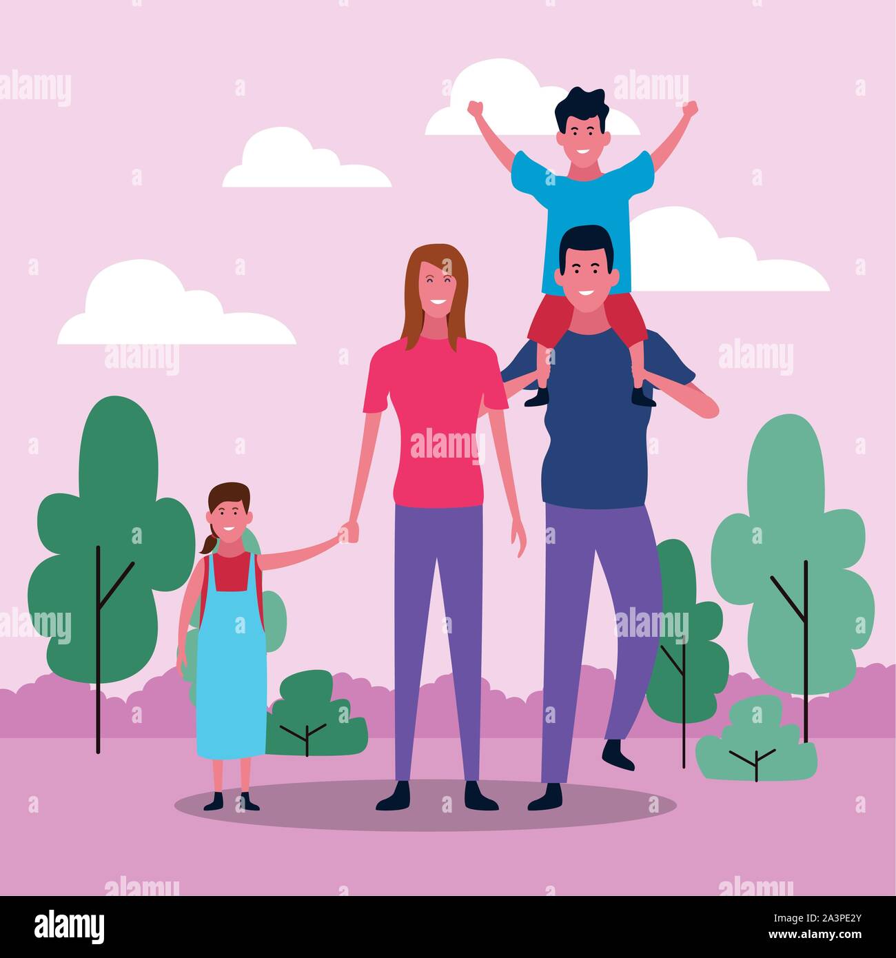 cartoon happy family, colorful design Stock Vector Image & Art - Alamy