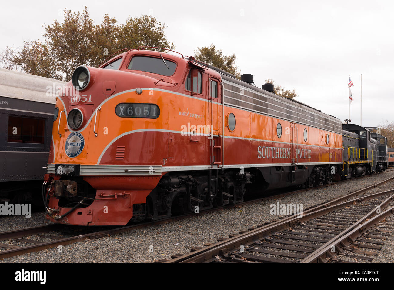 Southern Pacific train in Old Sacramento, a 28-acre National Historic ...