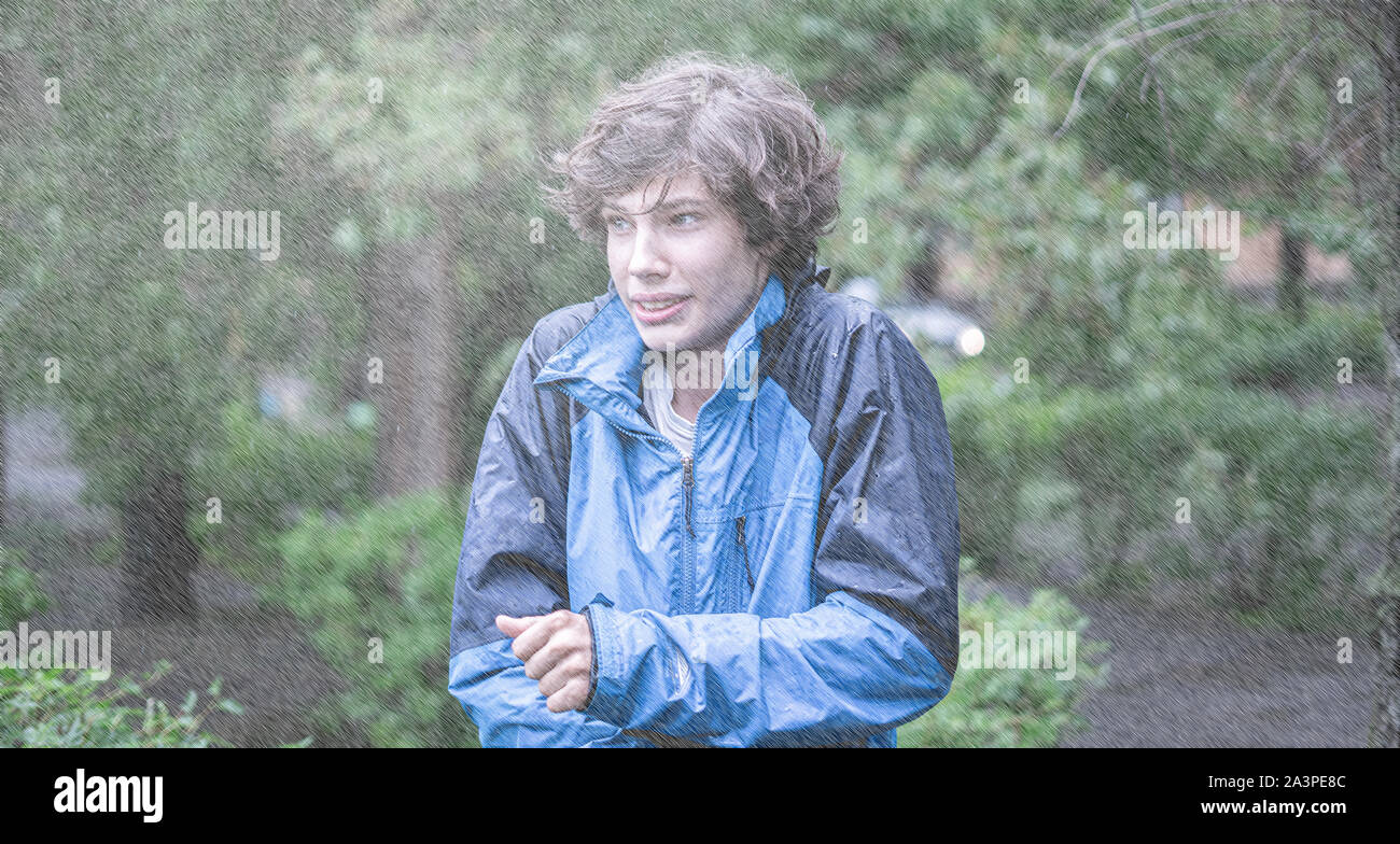 Pouring rain person hi-res stock photography and images - Alamy