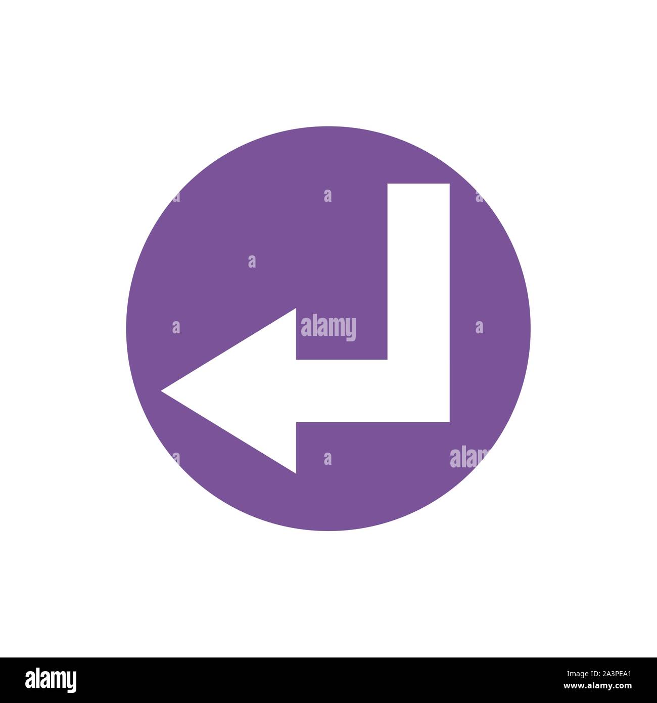 icon of turn left arrow in color circle illustration Stock Vector Image ...