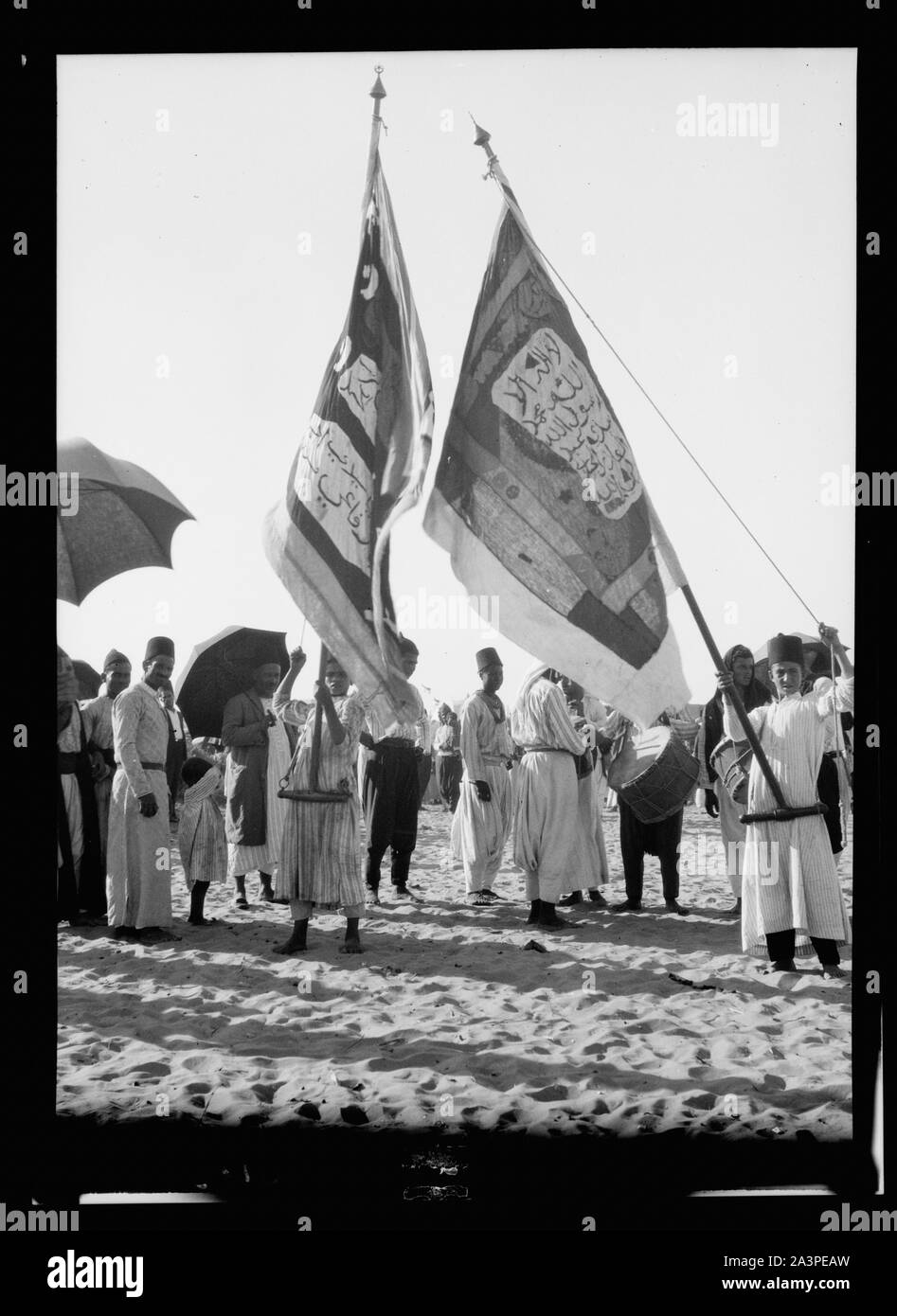 Southern Palestine. Nebi Rubin (The Prophet Reuben). Holy flags at ...