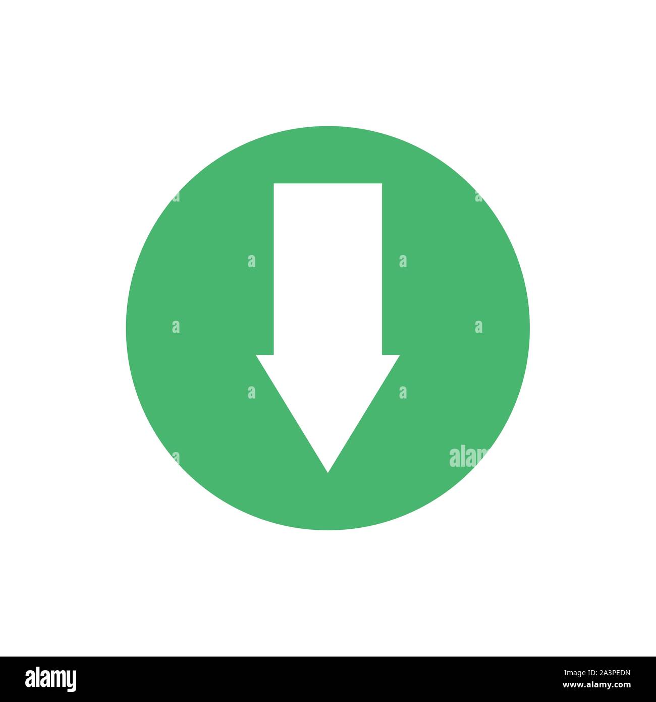 icon of down arrow in color circle illustration Stock Vector Image ...