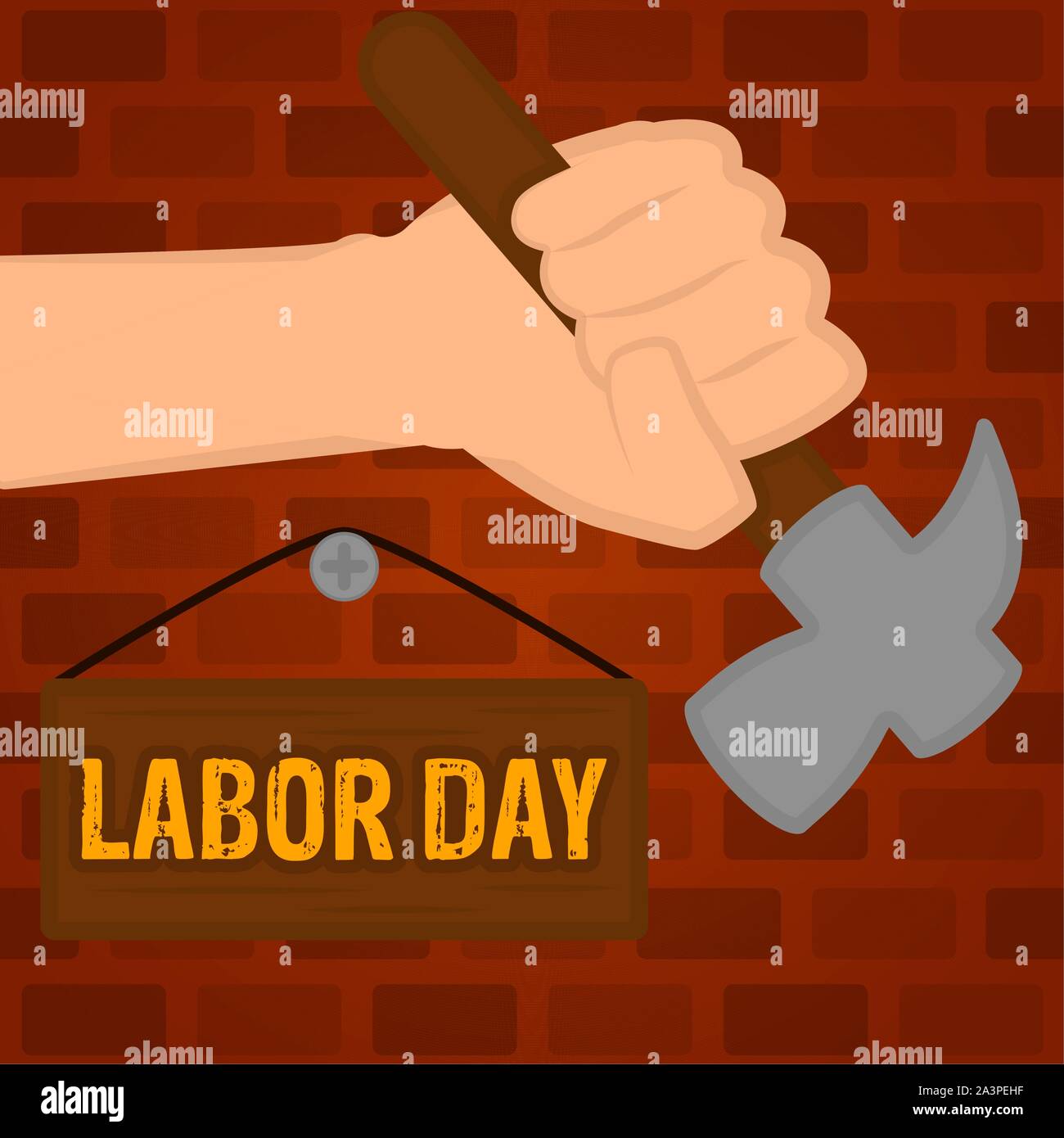 Labor day poster with a construction objects and text - Vector ...