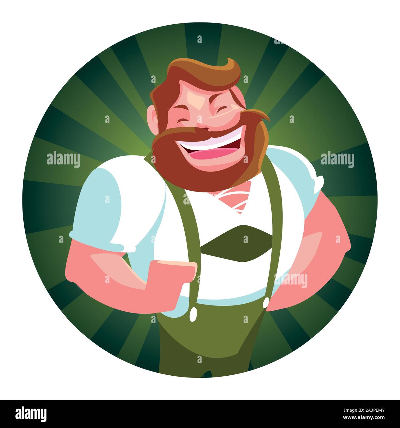 man with german traditional dress in white background vector ...