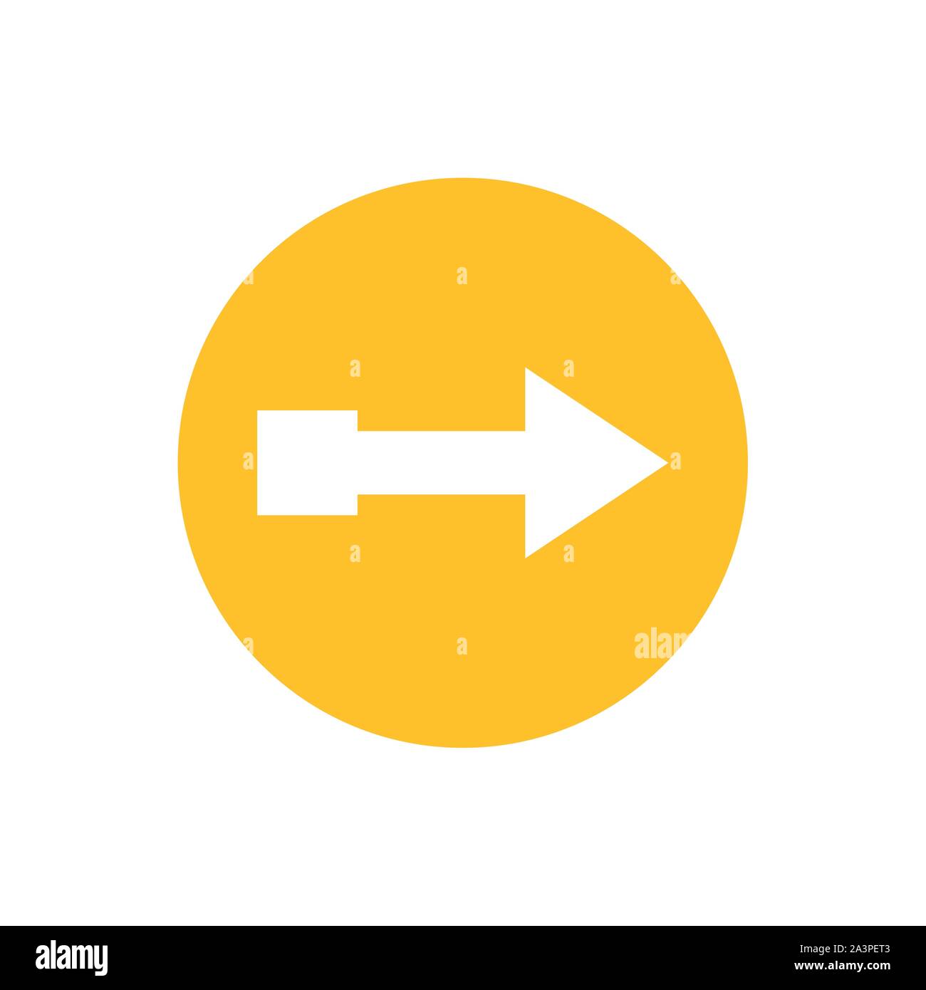 icon of arrow button in color circle illustration Stock Vector Image ...