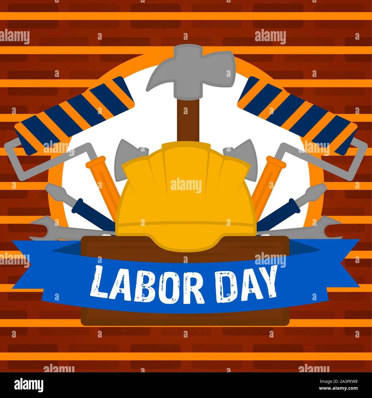 Labor day poster with a construction objects and text - Vector ...