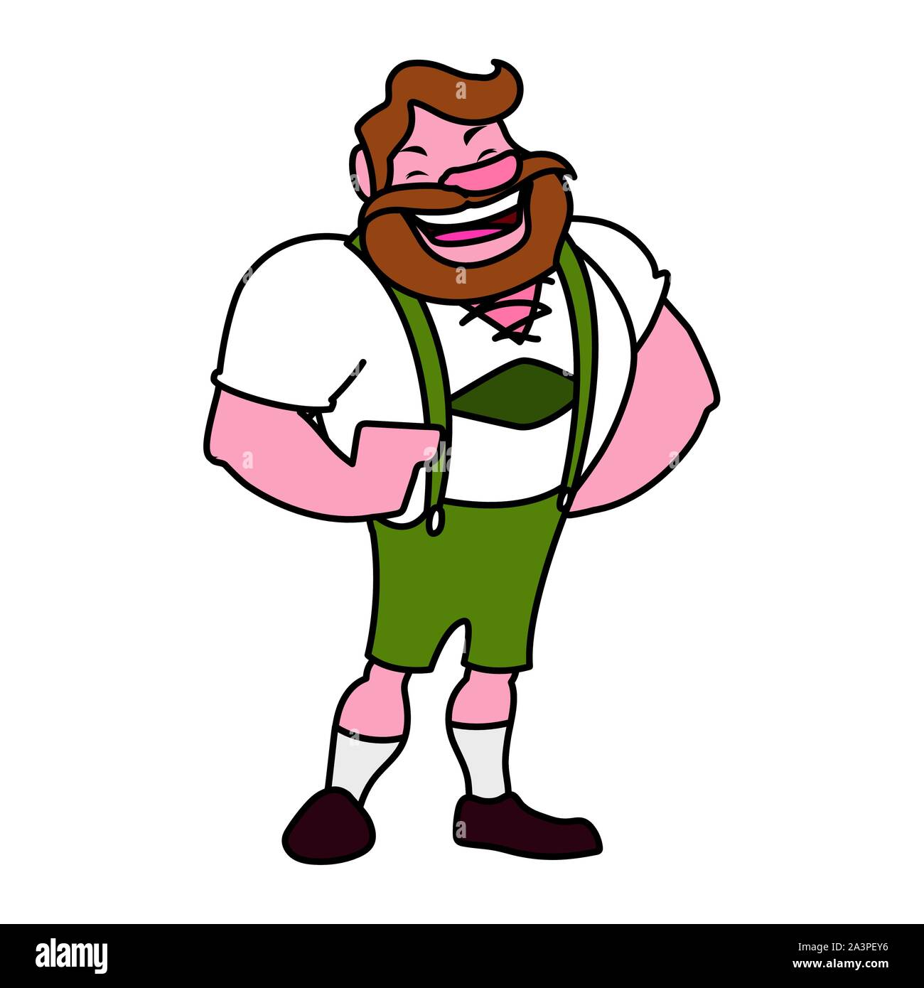 man with german traditional dress in white background vector ...