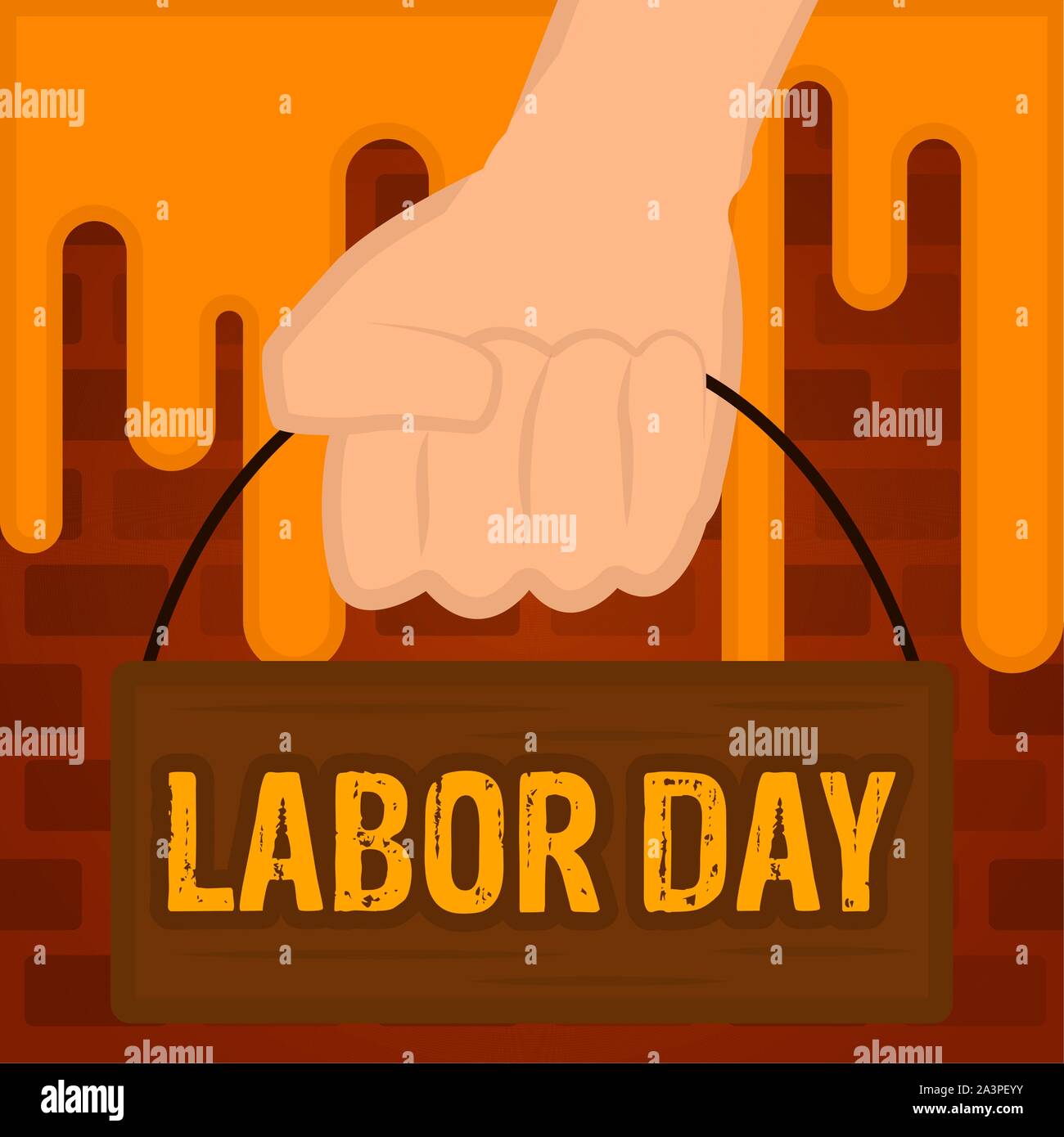 Labor day poster with a construction objects and text - Vector ...