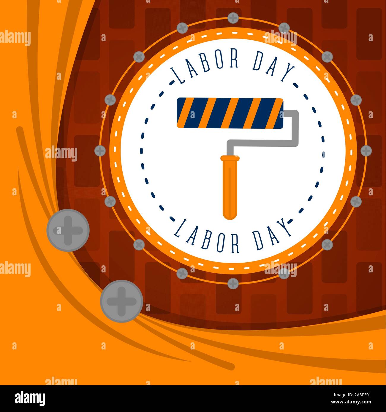 Labor day poster with a construction objects and text - Vector ...