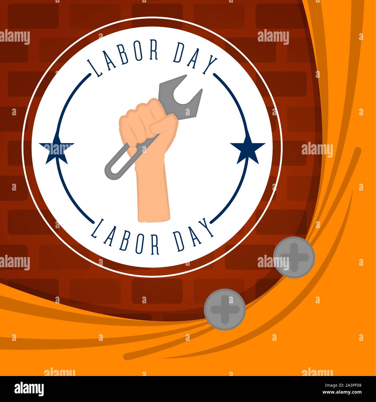 Labor day poster with a construction objects and text - Vector ...