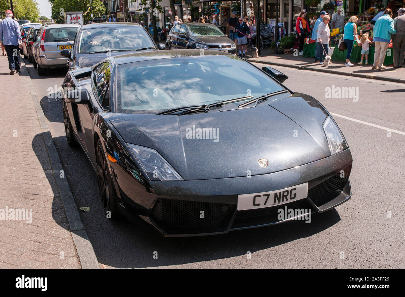 Lamborghini Gallardo Coupe parked on a busy main street in Lytham ...