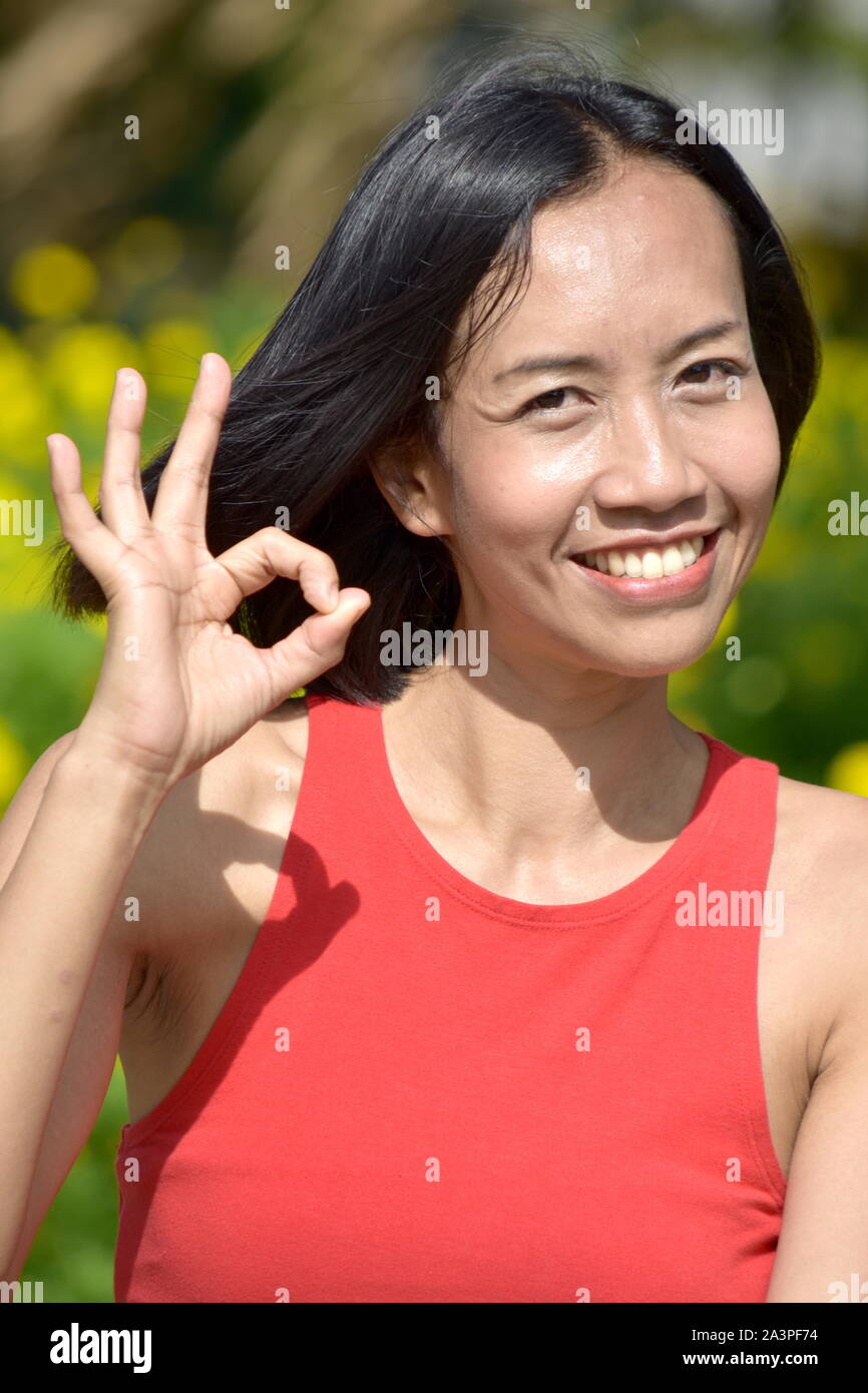 An Okay Young Filipina Female Woman Stock Photo - Alamy